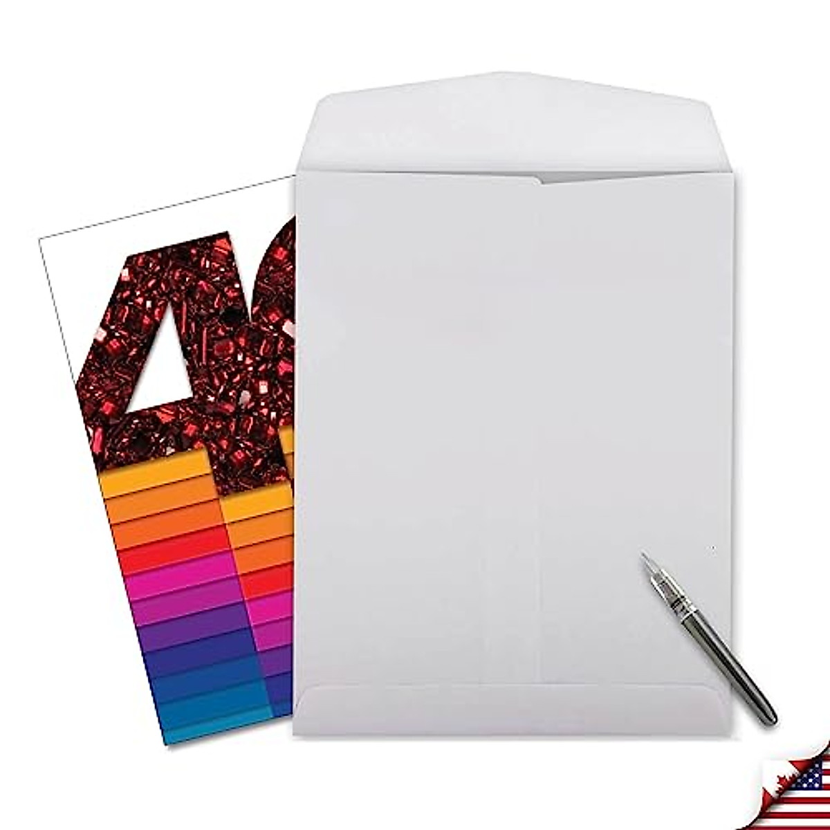 The Best Card Company - 40th Big Happy Anniversary Card (8.5 x 11 Inch) - Wedding Anniversary Congrats, Card for Married Couples (Not Foil, Layered, or 3D) - Bold Milestones 40 J6110BANG