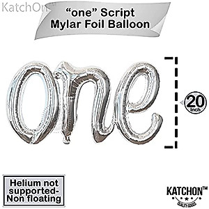 Big, Silver One Balloon for First Birthday - 20 Inch | One Birthday Balloon for Winter Onederland 1st Birthday Girl Decorations | One Silver Balloon, One Mylar Balloon | One Balloons for 1st Birthday