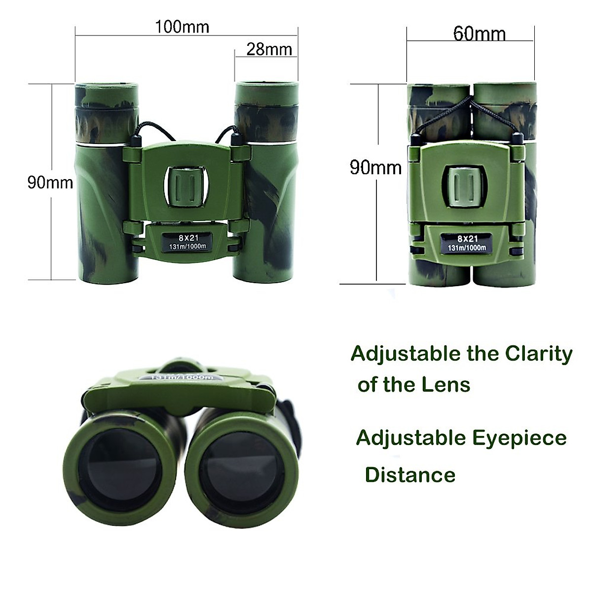 Mini Compact Kids Binoculars 8x21 Binoculars for Kids Telescope Toys for 3-12 Years Boys Girls Binoculars for Kids Gift Kids Binoculars for Bird Watching, Hunting, Outdoor Games, Spy Camping Gear