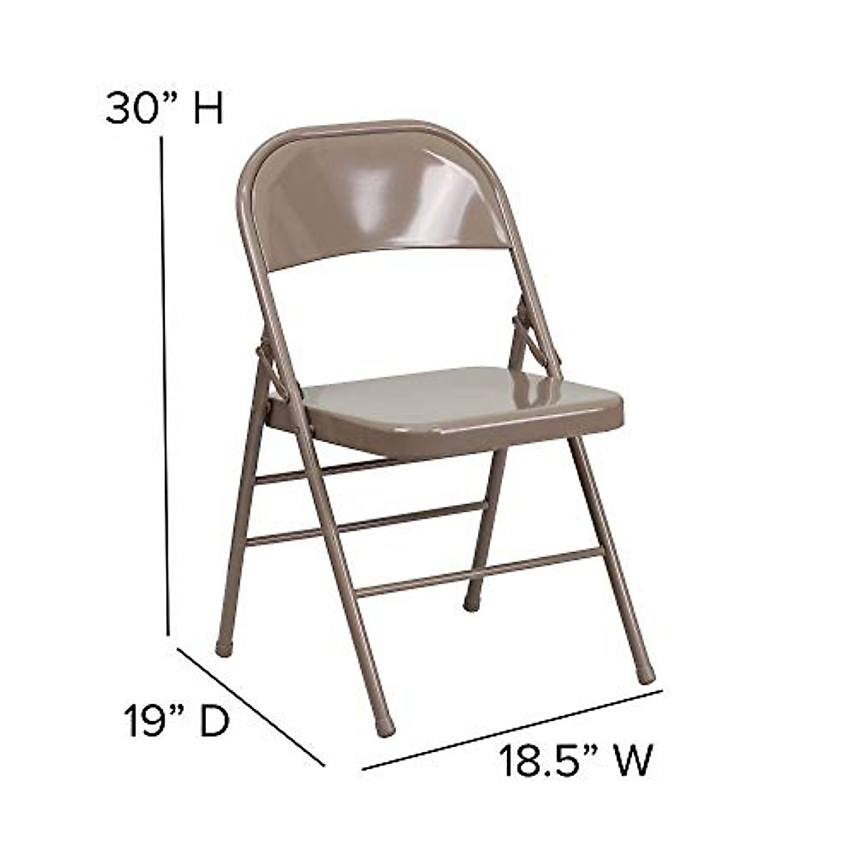 Flash Furniture 2 Pack HERCULES Series Triple Braced & Double Hinged Beige Metal Folding Chair