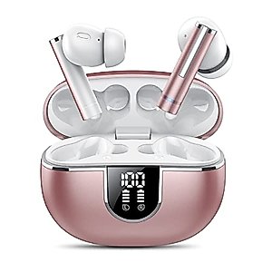 Lekaby Wireless Earbuds Bluetooth 5.3 Headphones Clear Call 40H Playback IPX7 Waterproof Stereo Earphones with USB-C Charging Case LED Power Display in-Ear Headset for Workout/Home/Office