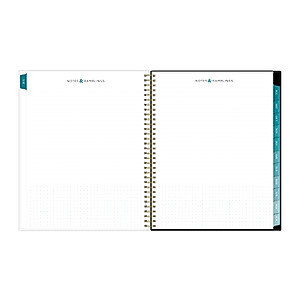 2023-2024 Blue Sky™ Inkwell Press Windblown CYO Horizontal Flex Weekly/Monthly Academic Planning Calendar, 8-1/2" x 11", Charcoal, July 2023 to June 2024, 142397