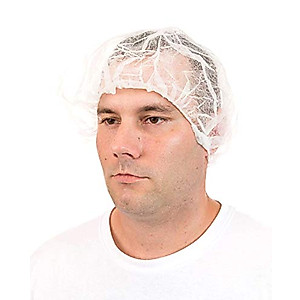 G & F Products 13040-100 Disposable Bouffant Caps Hair Net, Spun-Bonded Polypropylene, Non-Woven, Medical, Labs, Nurse, Tattoo, Food Service, Health, Hospital, White, 100/Sleeve