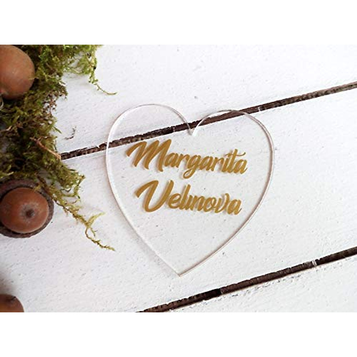 Clear Blank Heart Acrylic Place Card for Weddings,Guest Names Escort Cards,PMMA Tile Place Cards,Dining Seating Chart Place Cards for Birthday Parties, Table Place Cards (3")