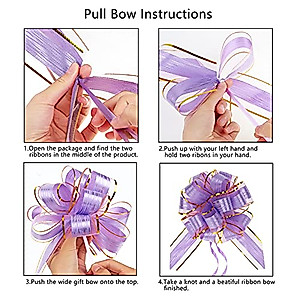 Pull Bows for Gifts Basket Christmas Wrapping Ribbons and Bow Large Bows for Cars A8-9pcs-Multi