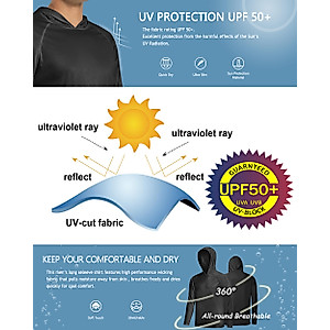 Quick Dry Shirt Men UV Protection Performance Shirts Fishing T-Shirts Lightweight Hiking Shirts Outdoor Sun Protection Shirt Men Swim Black