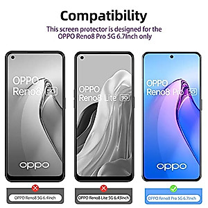 NEW'C [3 Pack] Designed for Oppo Reno 8 Pro 5G Screen Protector Tempered Glass, Case Friendly Ultra Resistant