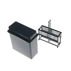 MUHWA 24 Places Microscope Slides Staining Rack and Jar, Gray