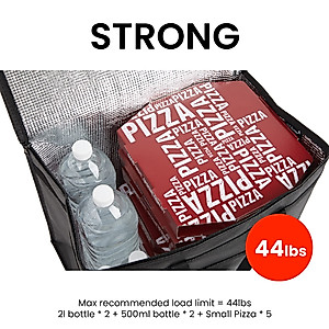 NZ home Insulated Cooler Bag and Food Warmer (XL Plus, 2 Pack) for Delivery & Grocery Shopping with Zippered Top, Gray