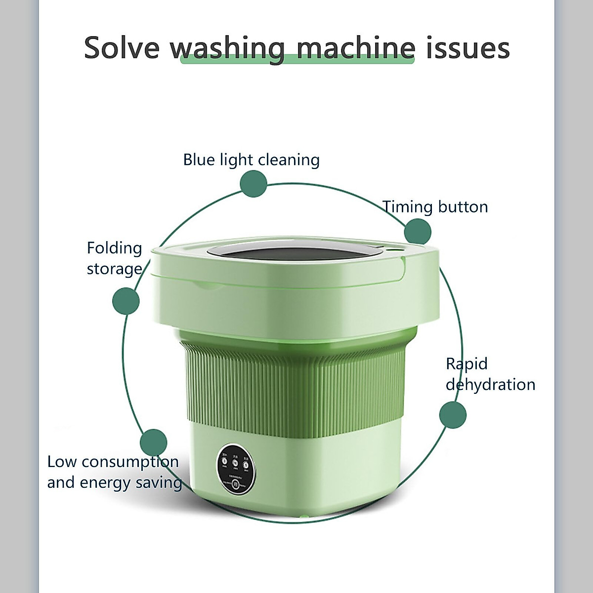 Portable Washing Machine, Foldable Mini Washing Machine and Spin Dryer Large Capacity Mini Washer Small Foldable Bucket Washer Suitable for Apartment Dorm,Travelling，Best Gift Choice -PURPLE