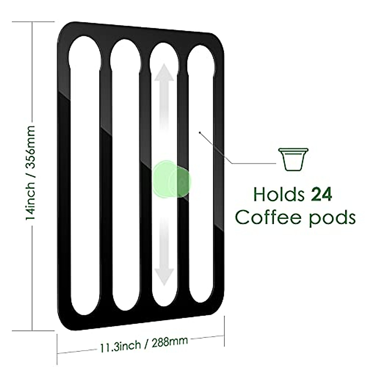Aredpoook K Cup Coffee Pod Holder, Space Saving K Cup Holder, Acrylic Coffee Pod Storage for Keurig Kcups, Adhesive Coffee Pod Organizer, Compatible with 24 Kcup Pods Capsule Black