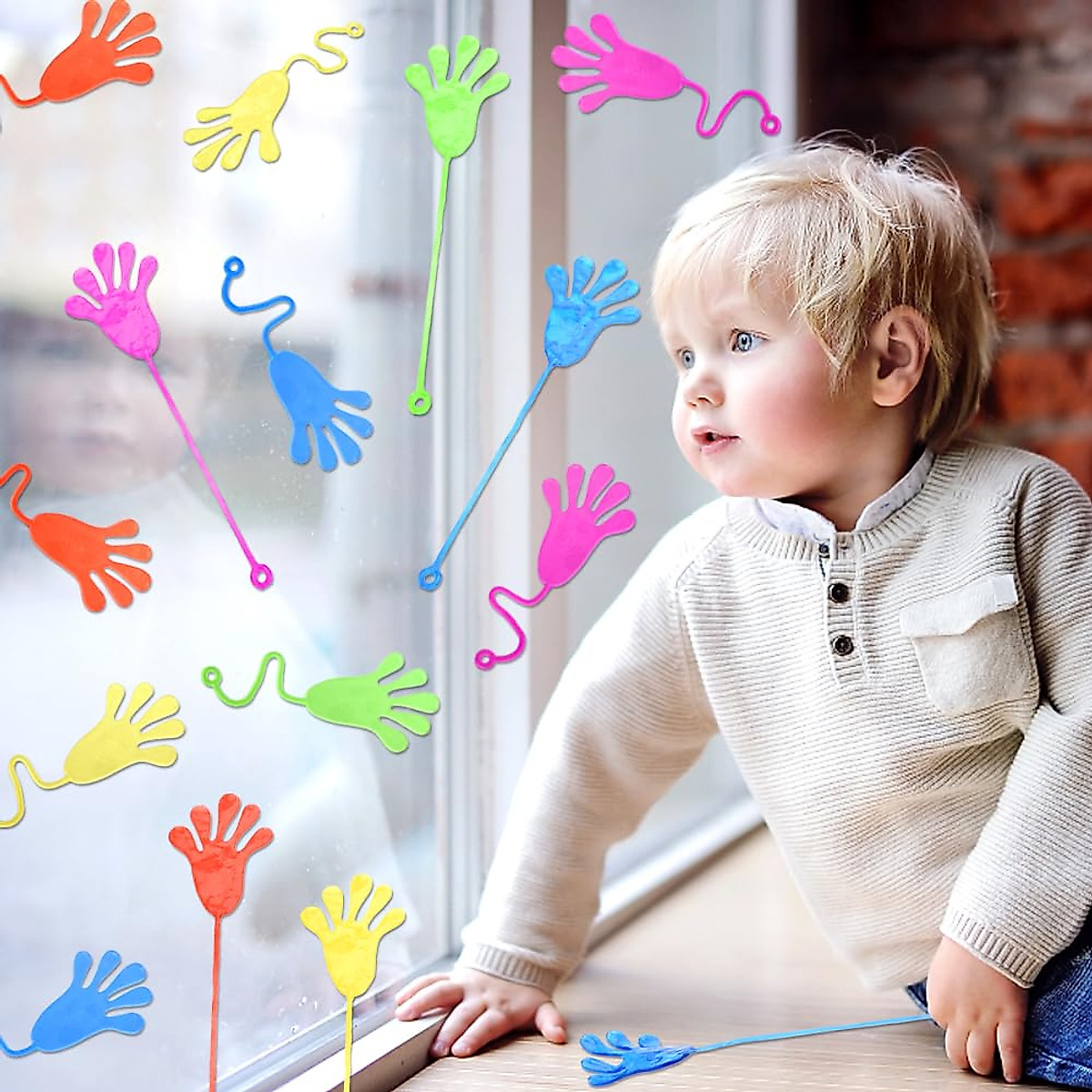 52 pcs Sticky Hands, Party Favors for Kids 4-8 8-12 Goodie Bag Stuffers Treasure Box Prizes Mini Stretchy Hands Fidget Toys Adults Party Supplies Birthday Gifts for Boys Girls Teens