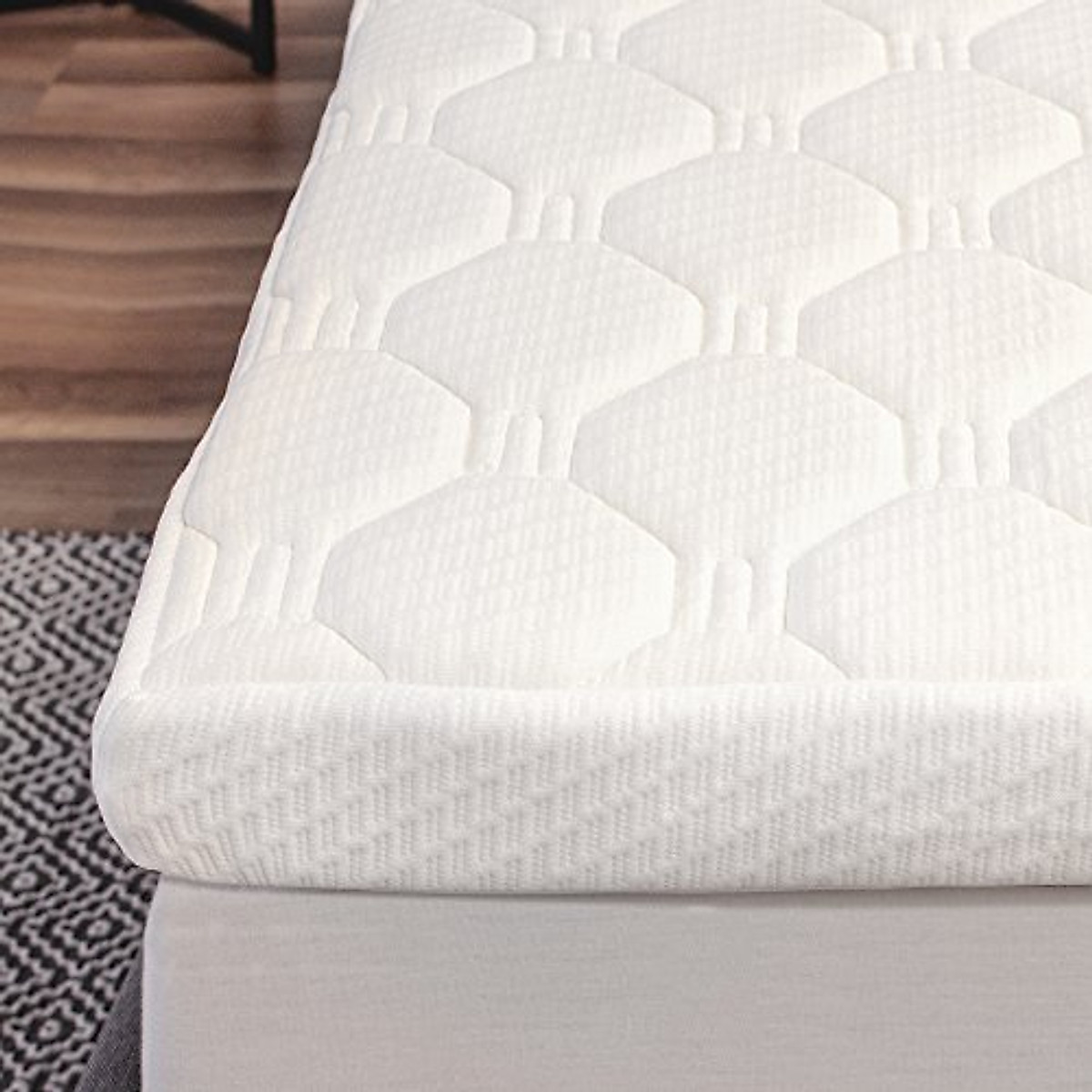 BioPEDIC Hybrid Micro Coil and Memory Foam Mattress Topper, Twin, White