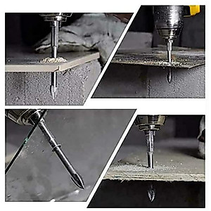 PETSBURG Efficient Universal Drilling Tool, 5PCS Carbide Drill Bit Set, Triangle Tile and Concrete Drill Bit,Multifunctional Cross Alloy Drill Bit for Tile,Concrete,Brick,Glass,Plastic,Wood (1Set)