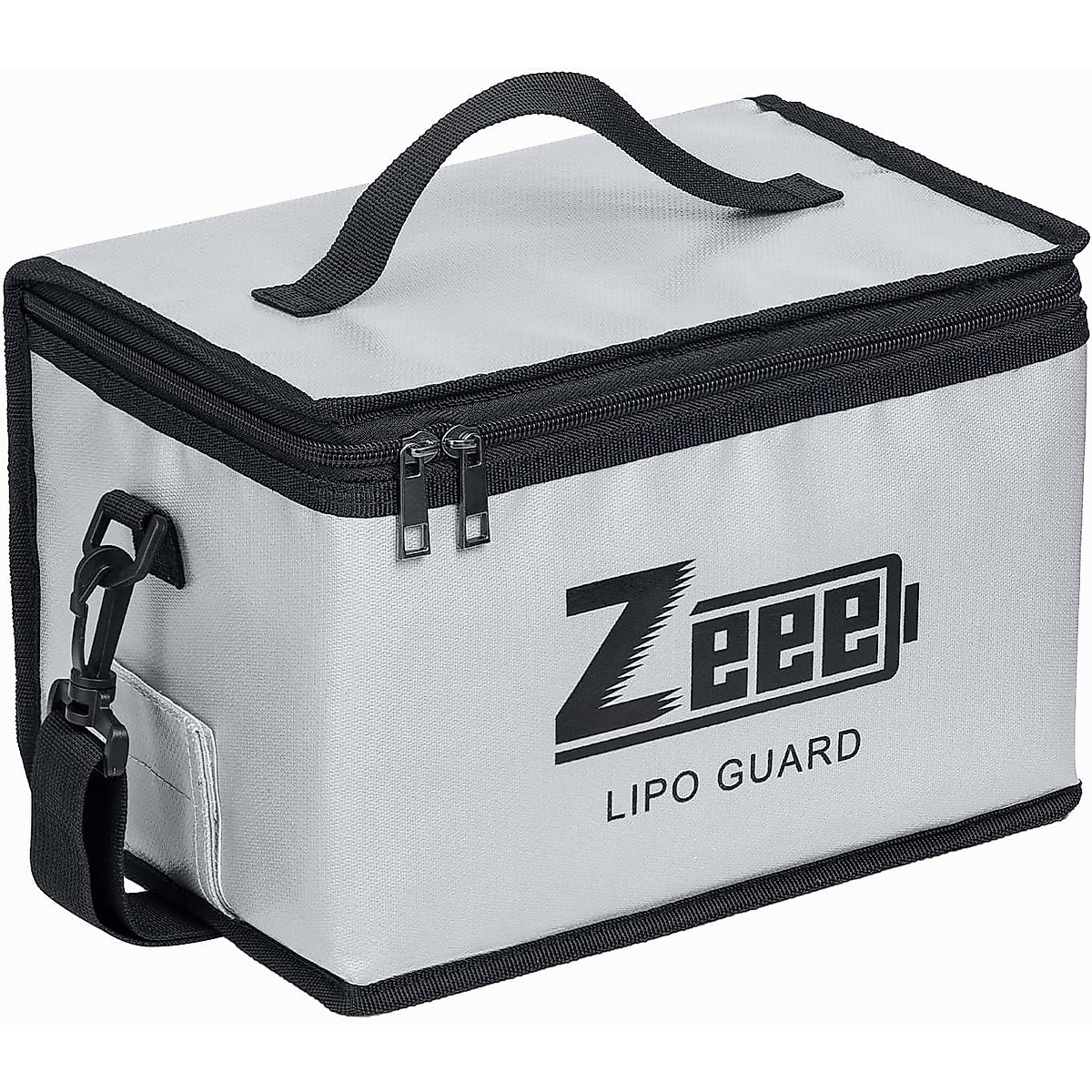 Zeee Lipo Safe Bag Battery Fireproof Bag Large Capacity Storage Guard Battery Safe Pouch for Storage Charging - 10 Cell Adjustable Battery Safe Bag(10.6x6.7x6.7in)
