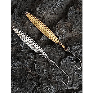 BLUEWING Hammered Diamond Jig 1pc Fishing Jig Saltwater Fishing Lures Deep Sea Sinking Fishing Baits with Stainless Steel Hook, Gold 3oz