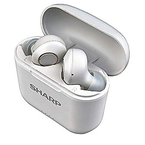 Sharp HP-TW30 True Wireless Noise Cancelling Splashproof Earphone, Pearl White