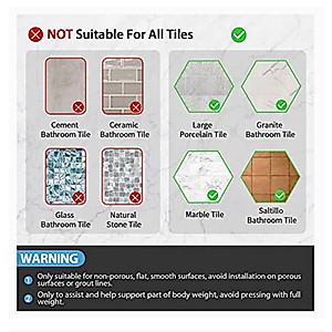 Shower Handle - 2 Pack Suction Grab Bars for Bathtubs and Showers. Shower Safety Bars for Seniors Elderly Handicap - Suction Cup Handles for Shower - Camnik