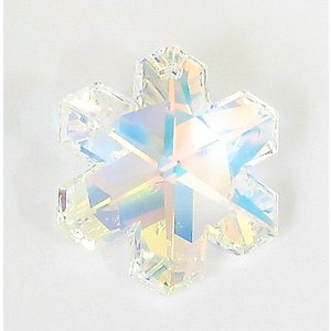 1 pc Austria Crystal 6704 Snowflake Charm Pendant Clear AB 30mm / Findings/Austrian Elements