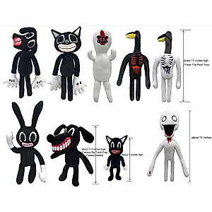 POPRORE 10 PCS Siren Head Plush Toys Siren Head Family Portrait Full Set Plush Toys Cartoon Dog Cartoon Cat Plush Toys for Home Party Gift Birthday Gift
