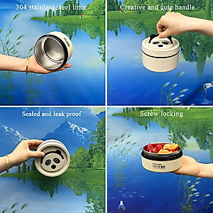 GYYGRY Lunch Box Insulated Lunch Box Stainless Steel,Leakproof,Stackable,Thermal Lunch Bag,Cutlery Set,59 Oz/1740ml,Lunch Containers Adults Women Work Camping Outdoor