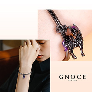 GNOCE Black Unicorn Pendant Charms 925 Sterling Silver Beads Locket fit for Bracelet/Necklace For Women Wife