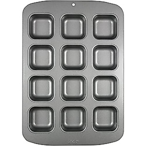 PME Non Stick Bakeware 12 Cavity Mini Square Cake Pan, Standard, Silver