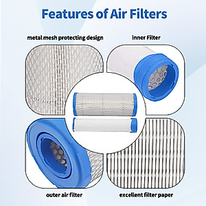 AWSZH 11013-7019 11013-7020 11013-7044 11013-7045 Air Filter Compatible with Deere M131802 M144100 M164264 MIU12457 PMAF25551 RG60690 Kubota TA040-93230 Kohler 25 083 01 25 083 01-S Lawn Mover(2PCS)
