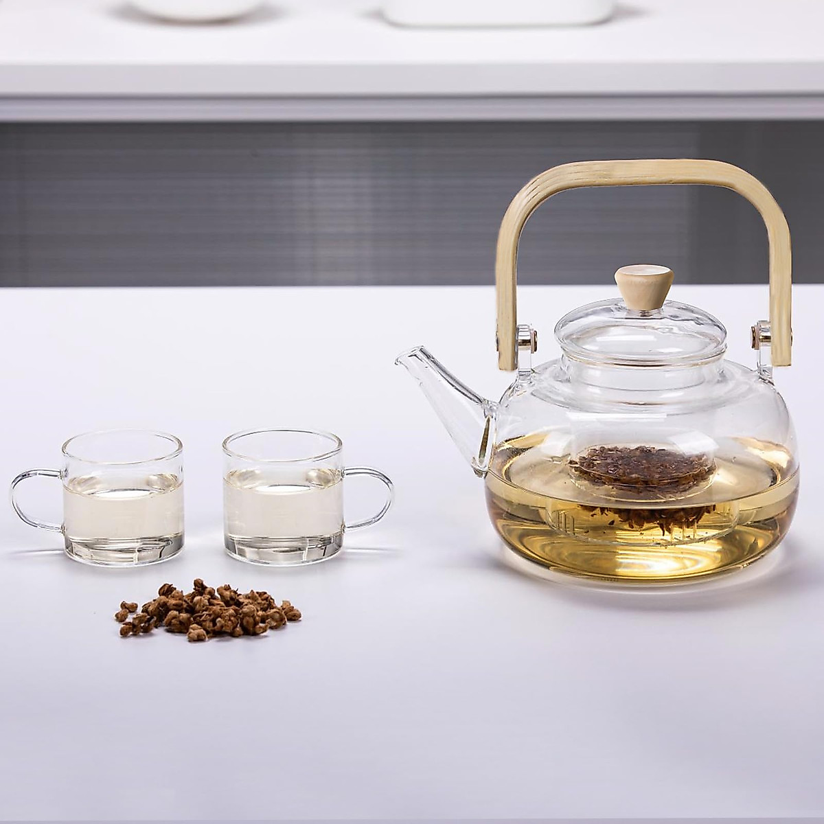 Motanber Espresso Cups Set of 8, Espresso Shot Glass 3.5 OZ, Mini Glass Cup, Clear Glass Tea Mugs, Small Coffee Cup with Handle for Latte, Tea, Espresso Machine