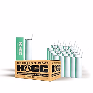 Hogg 30oz Sublimation Glow in the Dark Tumbler Case (25 Units), Glow in the Dark Sublimation Tumblers 30 oz, Blank Tumblers in Bulk, Glows After Exposure to Light - Green Tumbler