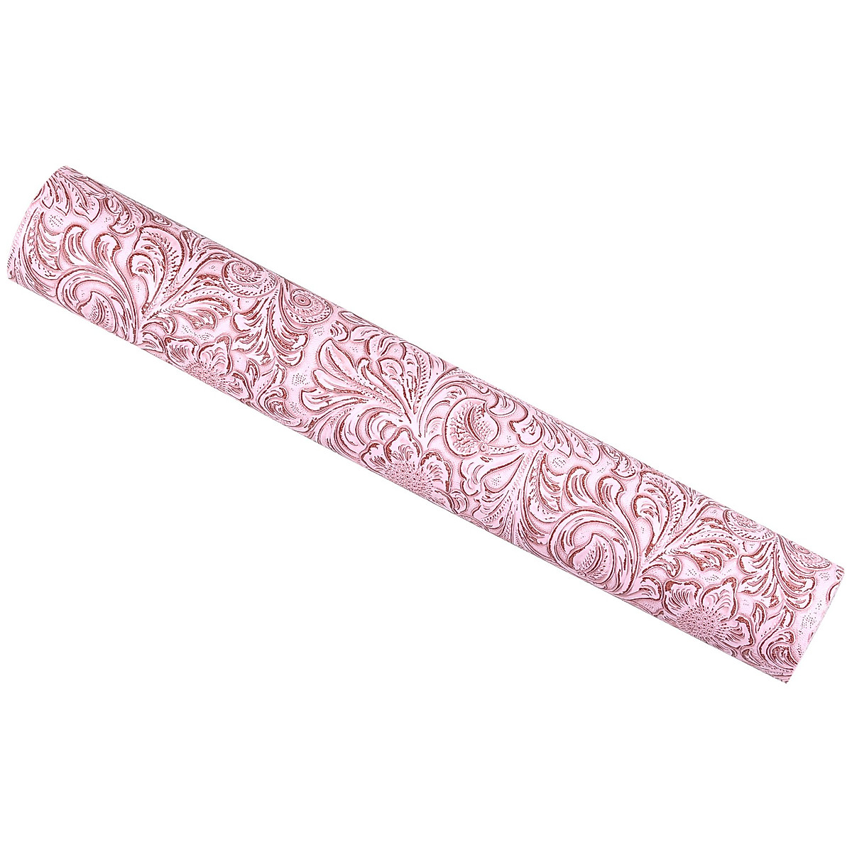 Solid Color Embossed Faux Leather Sheets 12 "x53" (30cm x 135cm) Embossed Texture Leather Fabric, Widely Used in Leather Earrings, Keychains, Sewing DIY Projects ﻿ (Pink)