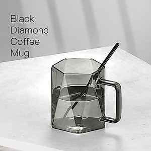 NORTHOME Coffee Mug Clear Glass Coffee Cup 16 Oz with Handle for Hot Beverages - Cappuccino, Latte, Big Tea Cup. Crystal Clear Glass Cup, Espresso Coffee Gift