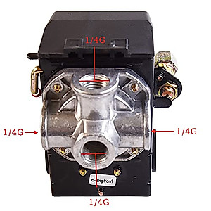 Air Compressor Pressure Switch Control 95-125 PSI 4-Port with Unloader 1/4-95-125