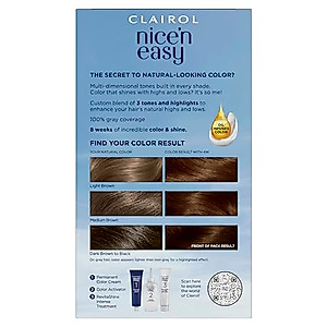 Clairol Nice'n Easy Permanent Hair Dye, 4W Dark Mocha Brown Hair Color, Pack of 1