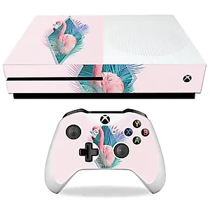 MightySkins Skin Compatible with Microsoft Xbox One S - Flamingo Vice | Protective, Durable, and Unique Vinyl Decal wrap Cover | Easy to Apply, Remove, and Change Styles | Made in The USA