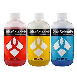 Atlas Scientific pH 4.00, 7.00, & 10.00 Calibration Solution 250ml - 8oz (Pack of 3)