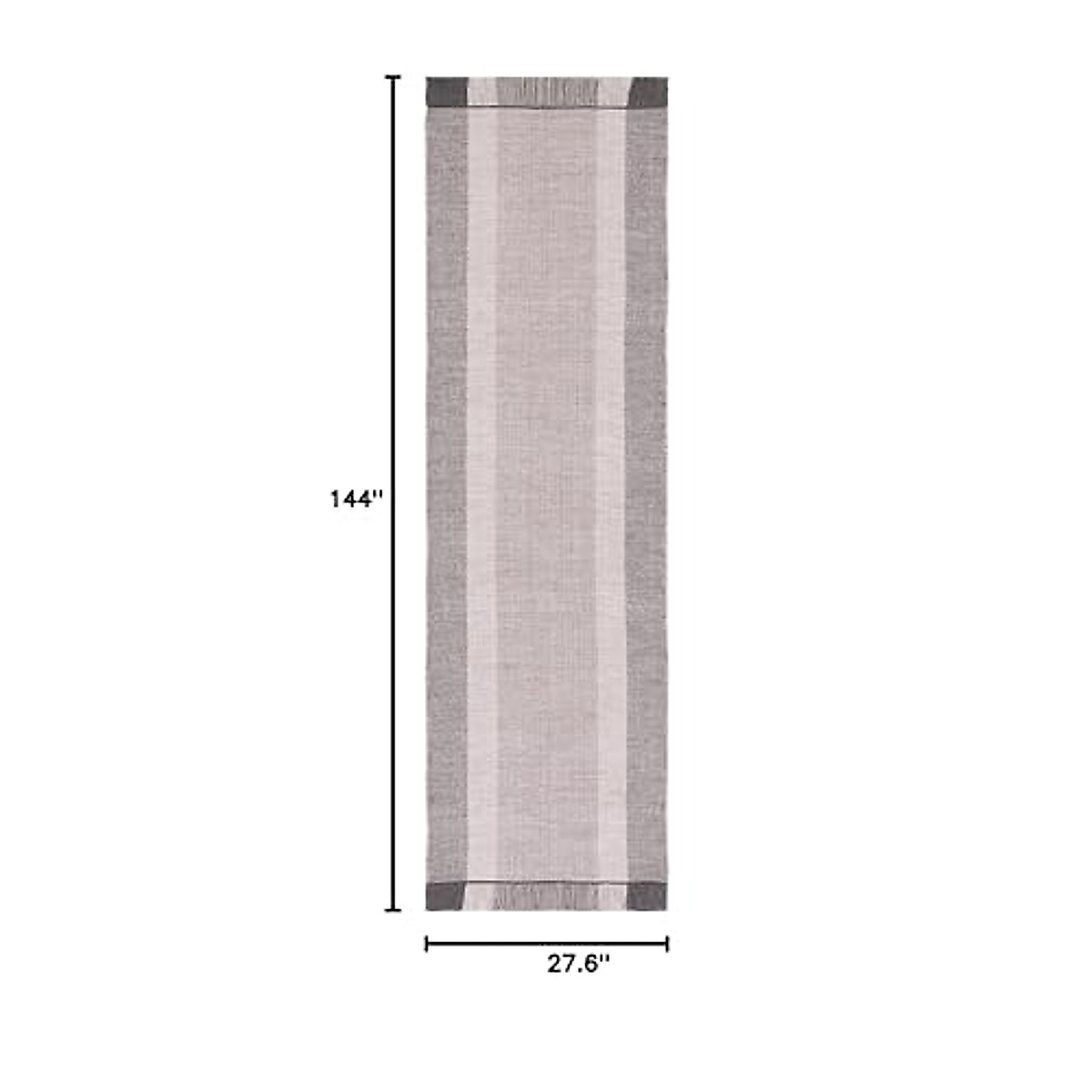 SAFAVIEH Montauk Collection Runner Rug - 2'3" x 12', Ivory & Grey, Handmade Flat Weave Boho Farmhouse Cotton Stripe Fringe, Ideal for High Traffic Areas in Living Room, Bedroom (MTK301A)