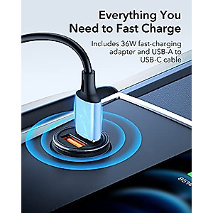 ESR Shift Wireless Car Charger (HaloLock), Compatible with MagSafe Car Charger, Detachable Fast Charging Pad, for Caseless iPhone 14/13/12 Series and Magnetic Cases, with 36W Car Adapter, Black