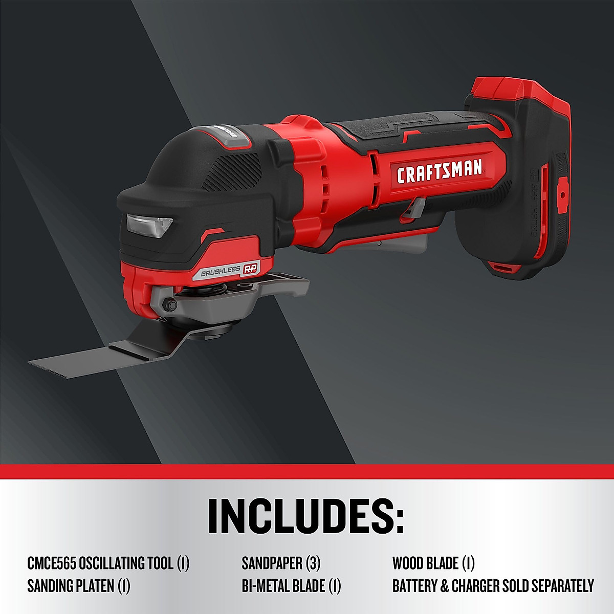 CRAFTSMAN V20 RP Cordless Multi-Tool, Oscillating Tool, up to 19,000 OPM, Bare Tool Only (CMCE565B)