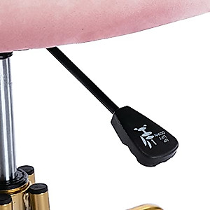 Wahson Velvet Upholstered Cute Home Office Desk Chair Armless, Modern Comfy Office Swivel Fabric Vanity Makeup Chair with Heart Shape Back, for Living Room, Bedroom, Rose Pink