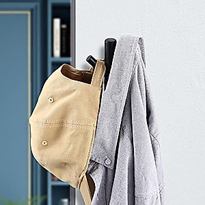 KES Wall Hooks Towel Hooks, Hooks for Hanging Heavy Duty, Wall Hangers for Clothes Double Hook, SUS304 Stainless Steel Matte Black, BRH200-BK