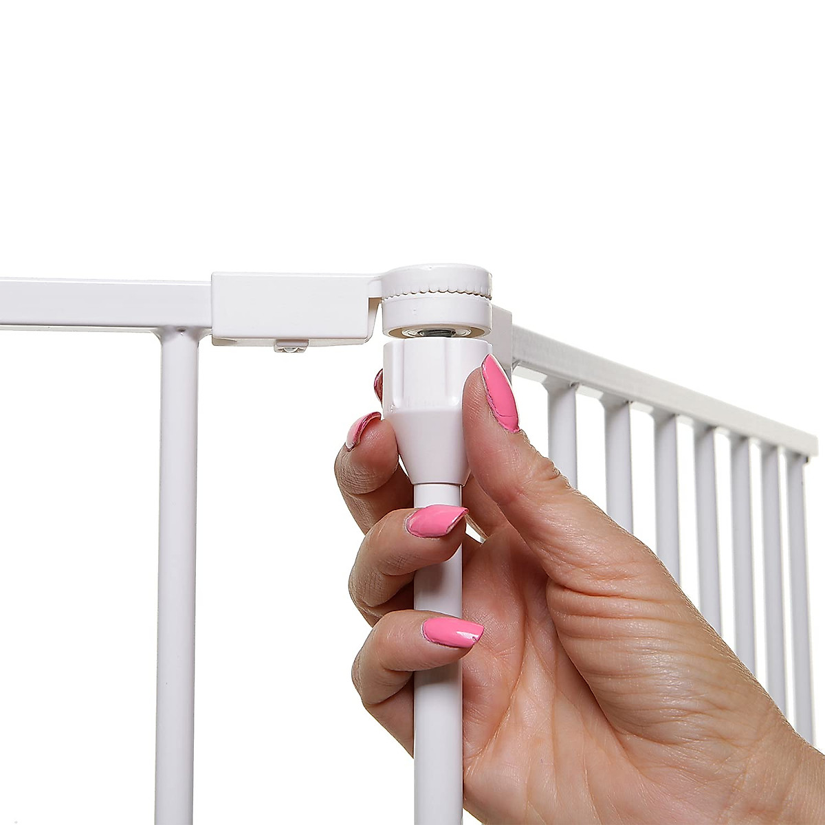 Dreambaby Newport Adapta Baby Gate - Use at Top or Bottom of Stairs - for Straight, Angled or Irregular Shaped Openings (White)