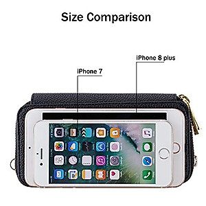 HAWEE Wristlet Clutch Wallet for Women Shoulder Bag with Chain Strap Cell Phone Purse, Black
