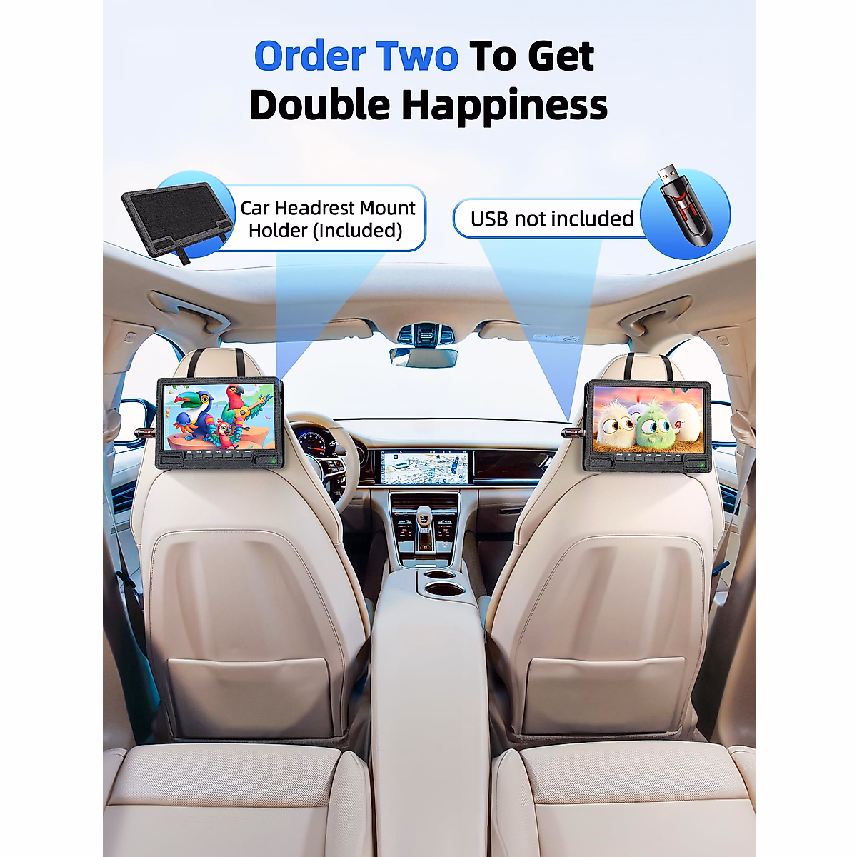 DESOBRY 11.5" Portable TV with Antenna Atsc Tune, 10.5" HD IPS Screen Rechargeable Mini TV Portable with Dual Speaker Stand, Support HDMI USB RCA Input, Small TV for Kitchen Camping Car