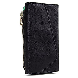 Kroo Clutch Wallet with Wristlet and Crossbody Strap for Smartphones or Phablets up to 5.7 Inch - Carrying Case - Frustration-Free Packaging - Green