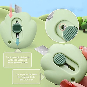 Retractable Box Cutters, 3 Utility Knife, Cat Paw Shape, Sharp Cartons Cardboard Cutter Razor Knife for for Cardboard, Boxes and Cartons, Smooth Mechanism Perfect for Office and Home Use