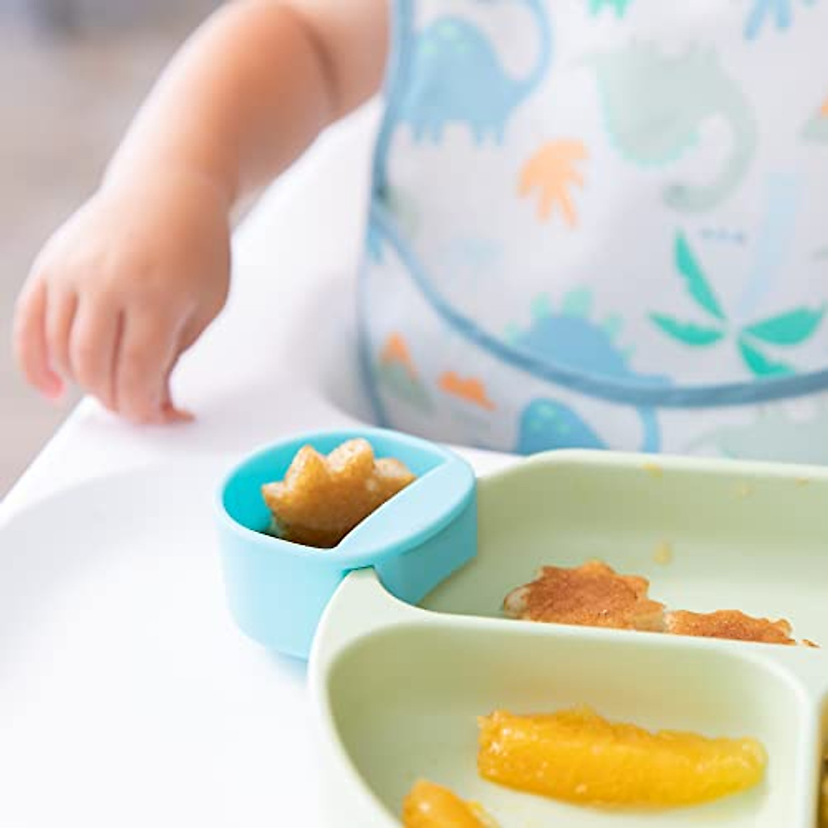 Bumkins Baby Silicone Little Dippers for Baby Bowls, Sauce Dish, Attaches to Dishes and Plates, Holds Dip and Sauce, Baby Led Weaning for Babies 6 Months (3-Pack)