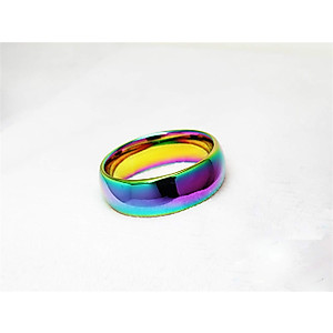 Fashion Month 5mm Tungsten Carbide Ring Rainbow Gay Lesbian Wedding Engagement Colorful LGBT Pride Band Size 7.5