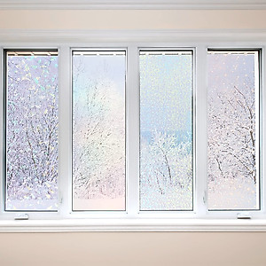 36 Sheets Holographic Sticker Paper Clear A4 Vinyl Sticker Paper Self-Adhesive Waterproof Transparent Film with Gem Spot Rainbow Star Patterns, 11.7 x 8.3 Inch (Gem, Dot, Colorful, Star)