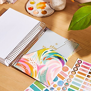 A5 Platinum Spiral Coiled Life Planner (July 2023 - June 2024) - 2023 Layers Colorful Classic Cover + Wildflowers Interior Pages. Horizontal Weekly & Monthly Agenda By Erin Condren
